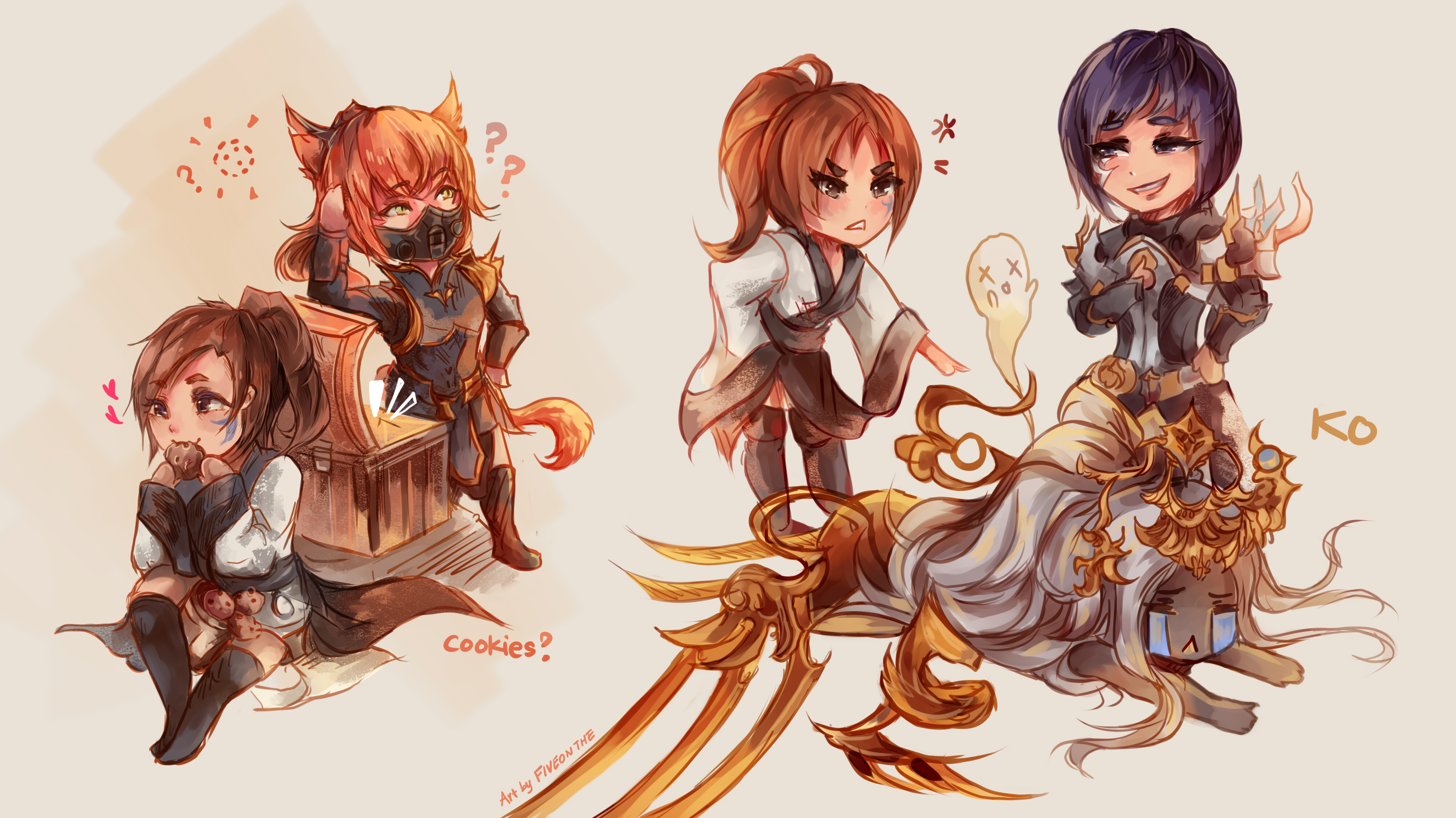Chibi commision of my character and some FC members (Lu and Samara) by ...